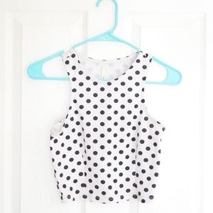 Alt.B | Tops | Altb Crop Top Black And White Polka Dot Xss | Poshmark